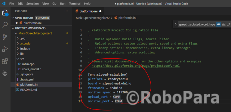 VSCodeとPlatformIOを使ってMaixduinoでボイスコマンドを音声認識する方法 | RoboPara