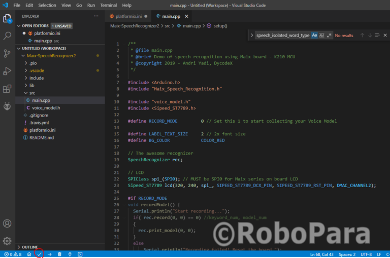 VSCodeとPlatformIOを使ってMaixduinoでボイスコマンドを音声認識する方法 | RoboPara